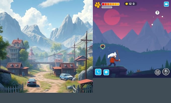 Design 3d game background in maya, metaverse, world map visual novel ...