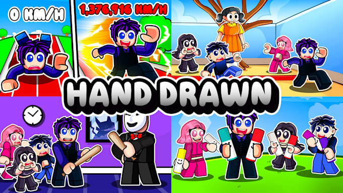 Professional roblox thumbnail design for youtube by Jeexteam | Fiverr