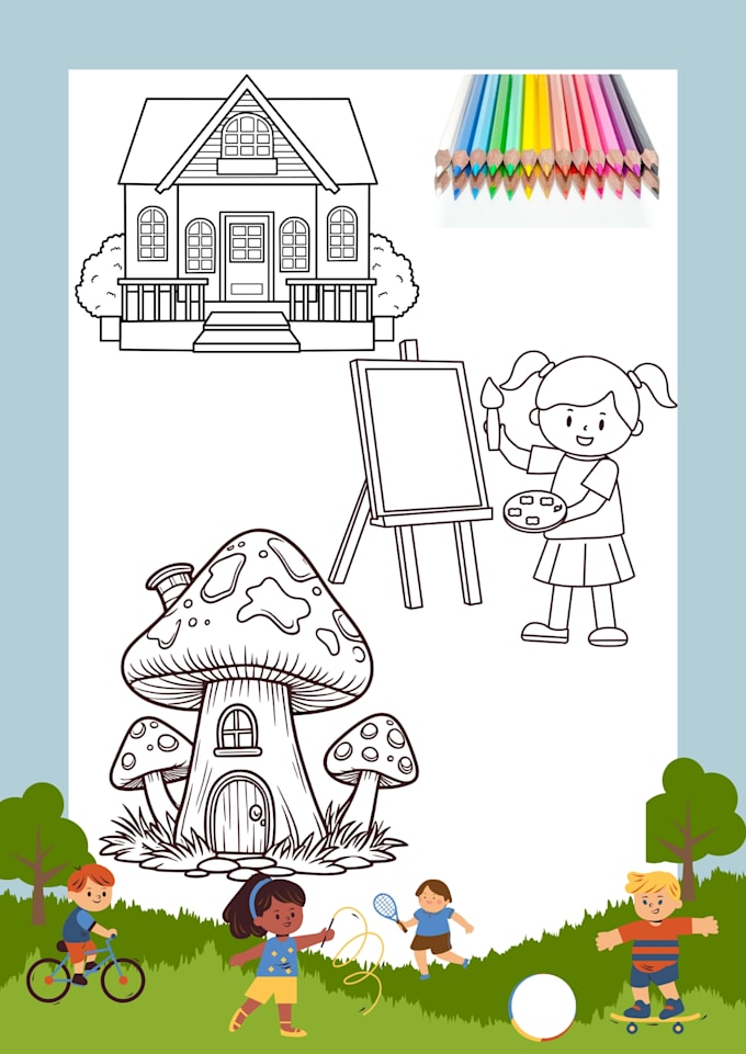 Create engaging coloring pages and worksheets for children by Tehreemza ...