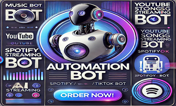 Code music streaming bot, spotify bot, tiktok bot, youtube bot, discord ...