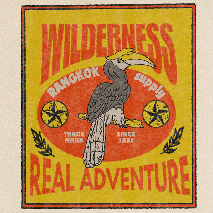 Draw vintage match box labels,poster vintage and wall print by ...