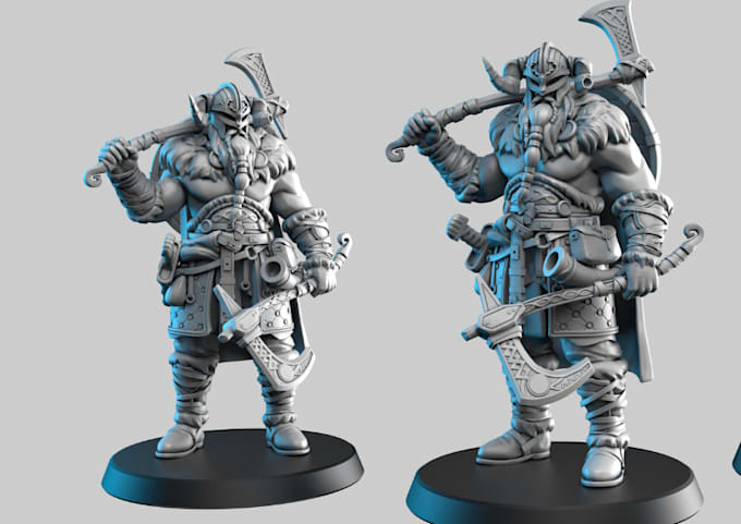 Deliver stl for 3d wargaming miniature,playful toy design,medivial wow ...