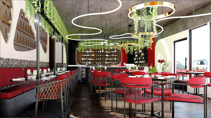 Construct 3d restaurant, bar render supermarket, spa design,interior ...