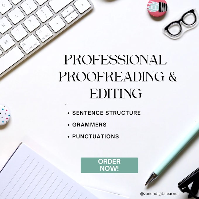 Professionally edit and proofread your manuscript to perfection by Zaeenkb | Fiverr