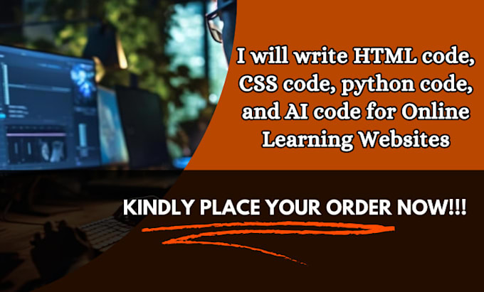 Write Html Code Css Code Python Code And Ai Code For Online Learning Websites By Ruth045 Fiverr