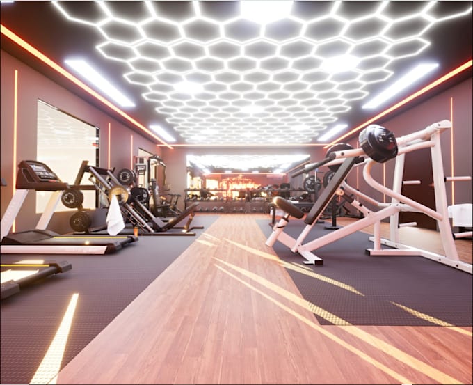 Design 3d interior gym visualization,cardio area, reception or lounge skp render by Afolabinisey ...