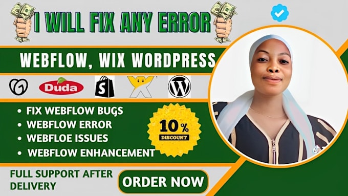 Fix webflow bugs, webflow issues, webflow error, update content, webflow enhance by Abidemi_19 ...
