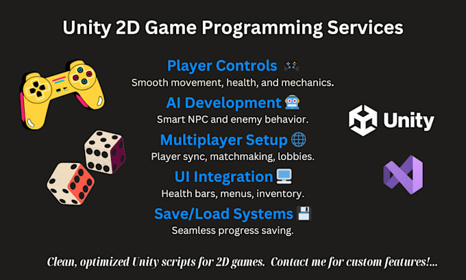 Write scripts for unity 2d games by Yi_games | Fiverr