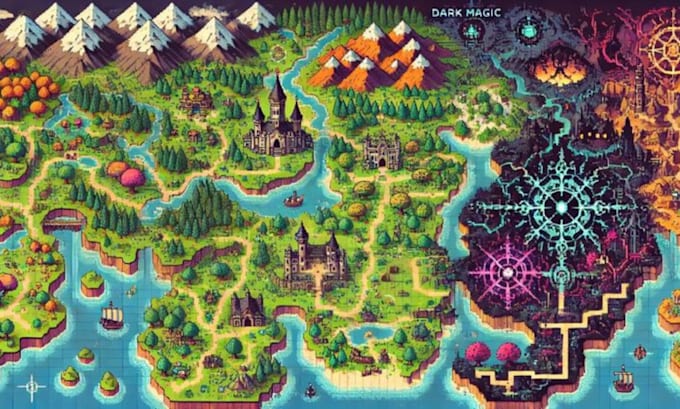 Do pixel art tileset,game assest,pixel background,environment,top down ...
