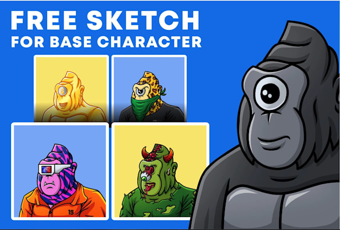 Draw cartoon characters for nft art or meme coin art by Creativefctry ...