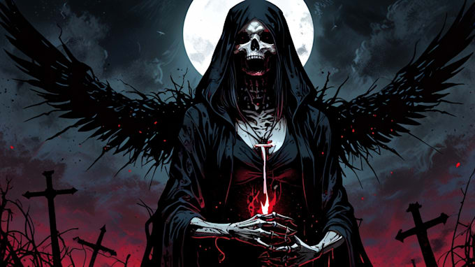 Draw detailed and amazing dark art illustration in my style by ...