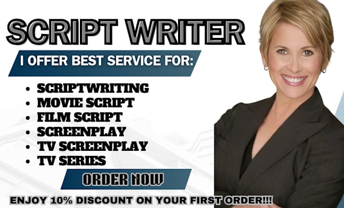 Write tv screenplay film script, movie script, tv series script writing ...