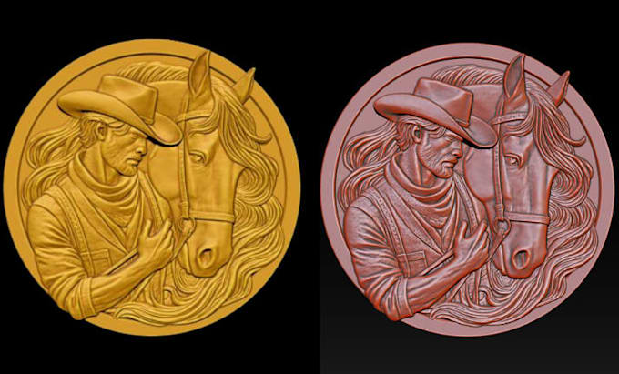 Sculpt printable bas relief 3d coin model cnc design 3d pendant stl 3d ...