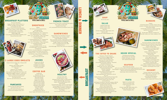 Design an amazing restaurant menu card design by Rockparvej | Fiverr