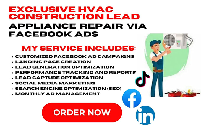Generate exclusive lead for havc construction appliance repair via ...