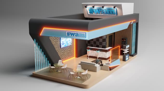 Do 3d custom made trade booth,advertsing exhibition stand,layout mockup ...