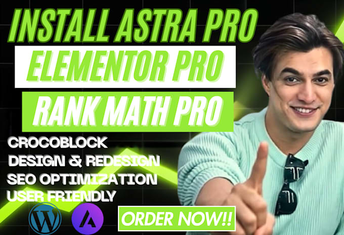 Install astrapro elementorpro crocoblock rank mathpro plugin by Harshguatum | Fiverr