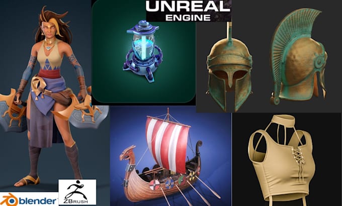 Low poly 3d game character modeling 3d game assets 3d model for vr game ue4 by Zaibhun | Fiverr