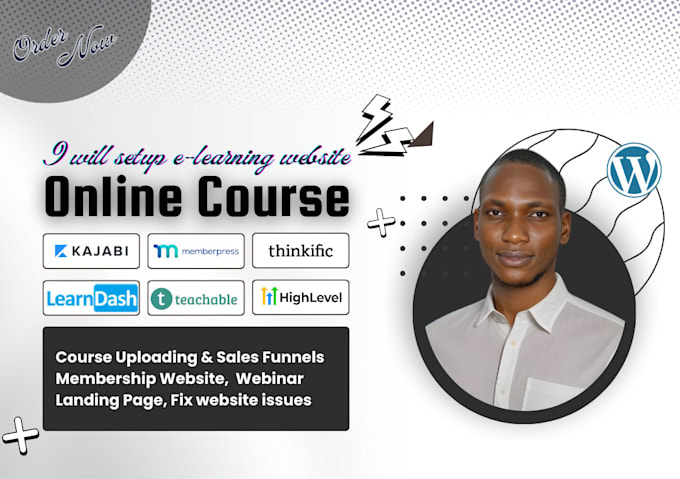Setup online course elearning website, thinkific or wordpress membership lms by Hiz_vicky | Fiverr