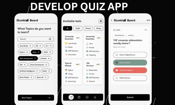 Develop trivia quiz app quiz or puzzle game for ios and android with admin panel by Habu_appdev ...