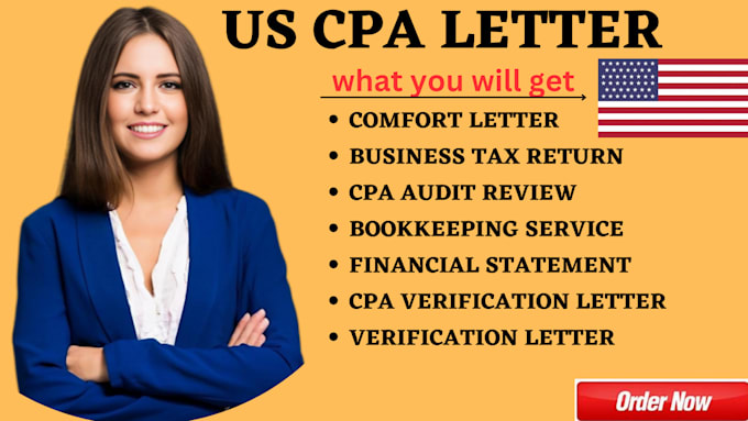Review financial statements, audit financial us cpa, sign cpa letter ...