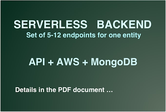 Build a serverless rest api with aws lambda and mongodb by Zhukyuri | Fiverr