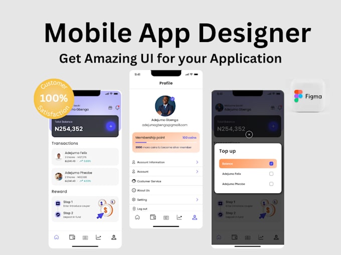Design wireframe, ui ux design for mobile app in figma, and prototype ...