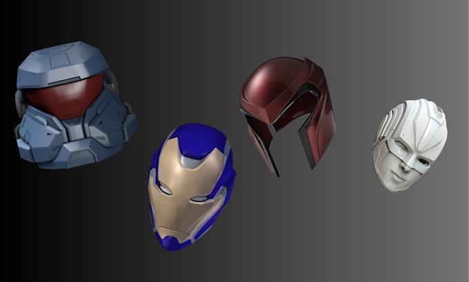 Design a customized 3d model helmet for cosplay, props, and 3d printing ...