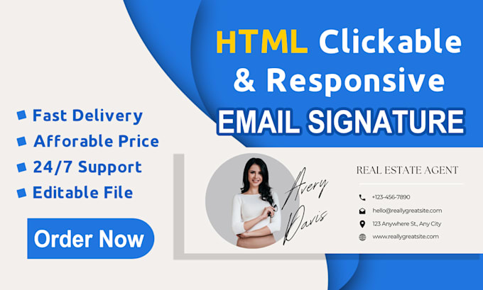 Create a clickable html email signatures and professional templates
