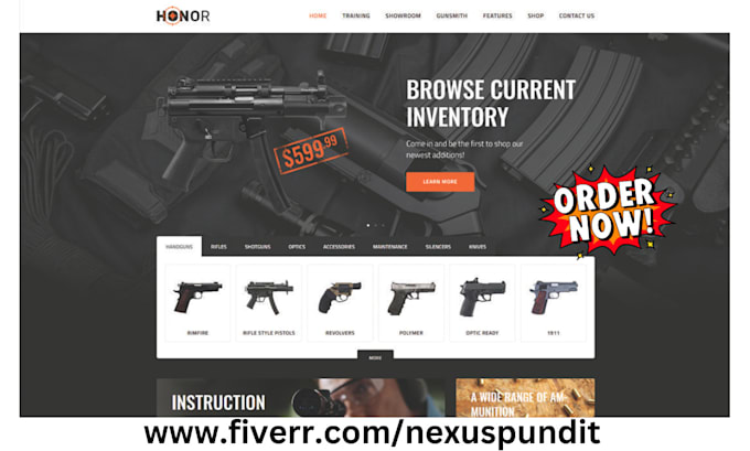 Design firearms website gun rifle pistol revolver military weapon ...