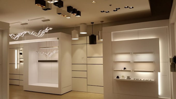 Do 3d lighting for industrial, show room, ceiling and warehouse using ...
