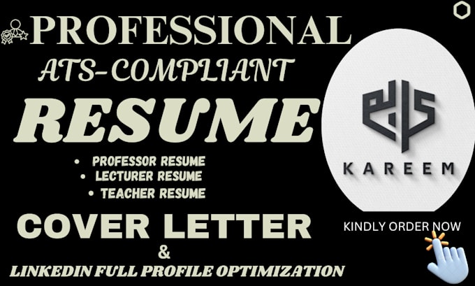 Craft you a teacher resume, professor resume, lecturer resume and linkedin by Hammad_kareem | Fiverr