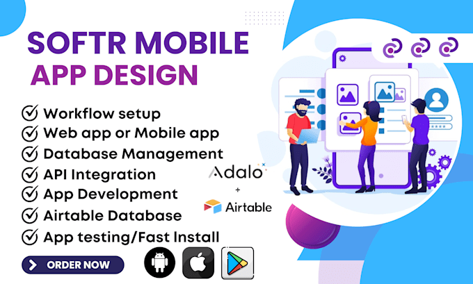Softr mobile app build webapp, airtable softr app with flutterflow ...