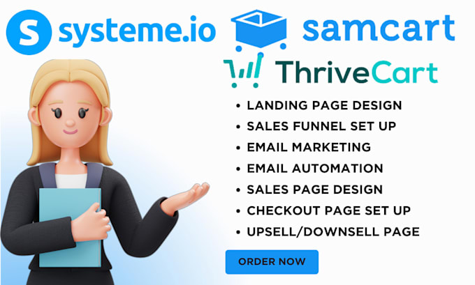 Build sales funnel, landing page design with samcart, thrivecart ...