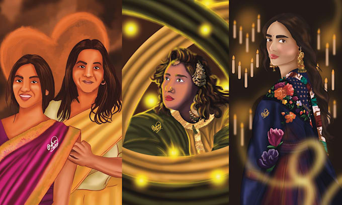 Customize digital portrait according to your choice by Saher_nazir18 ...