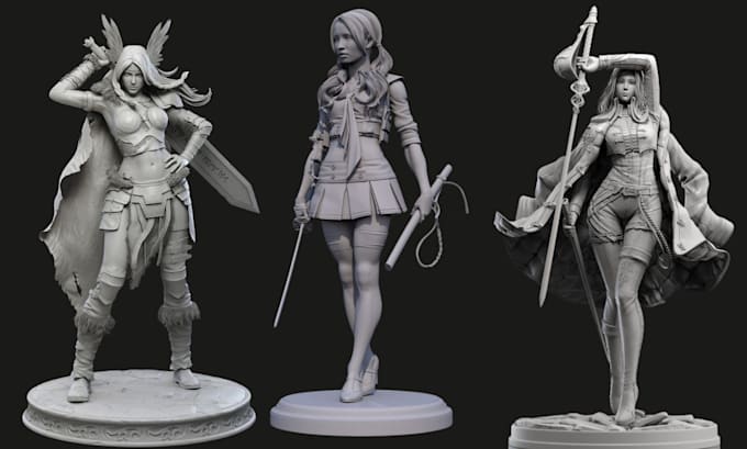 Sculpt 3d character models for 3d printing anime figures stl in blender ...