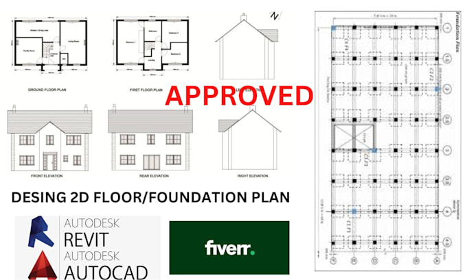 Do 2d floor plans foundation plan and framing plan or redraw by Pro_drafter11 | Fiverr