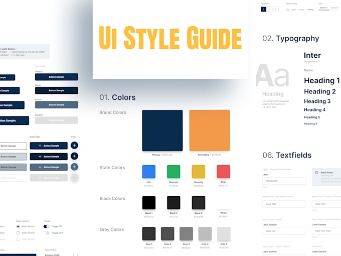Do ui style guide, figma design system, ui kit for you by Tahir_design101 | Fiverr