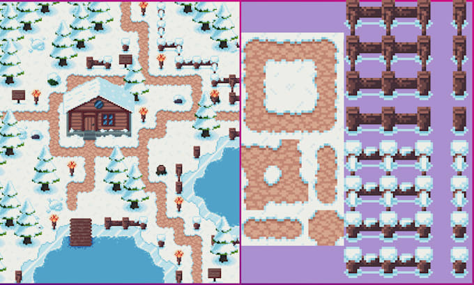 Pixel art tilesets for your game by Sarpvisuals | Fiverr