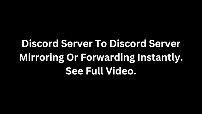 Create discord forward mirror bot professionally working 24 7 by Umar_khan_pro | Fiverr