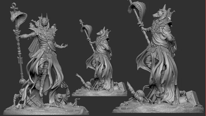 Sculpt 3d printing stl file dnd fantasy miniature character by ...