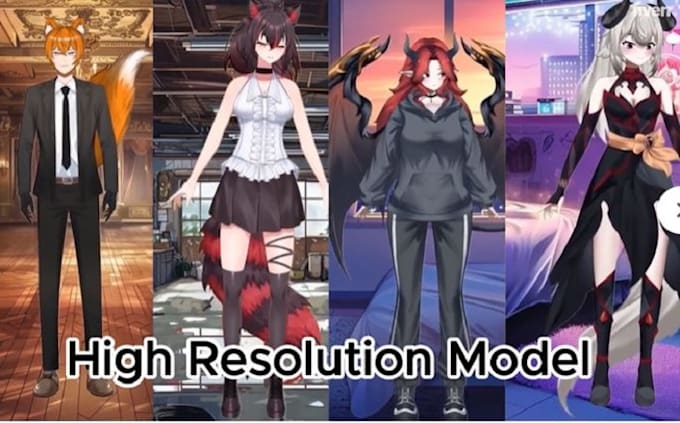 Do live2d model for vtubers anime live2d for streaming custom pngtuber ...