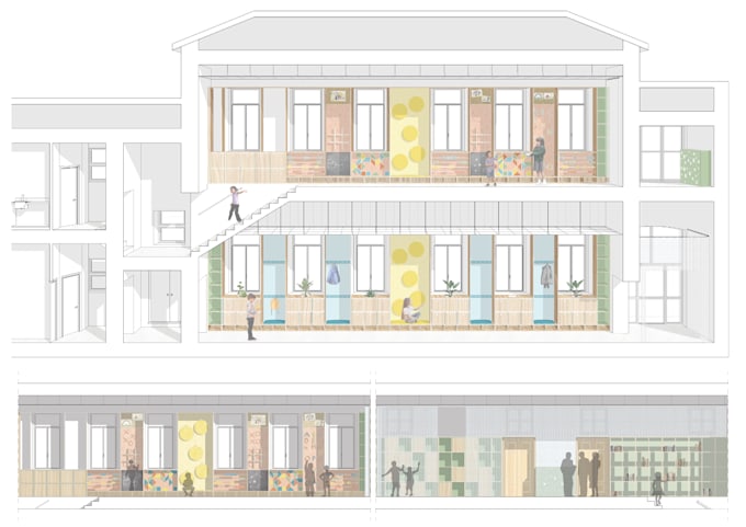 Render 2d architectural plans, elevations and sections by Villykes | Fiverr