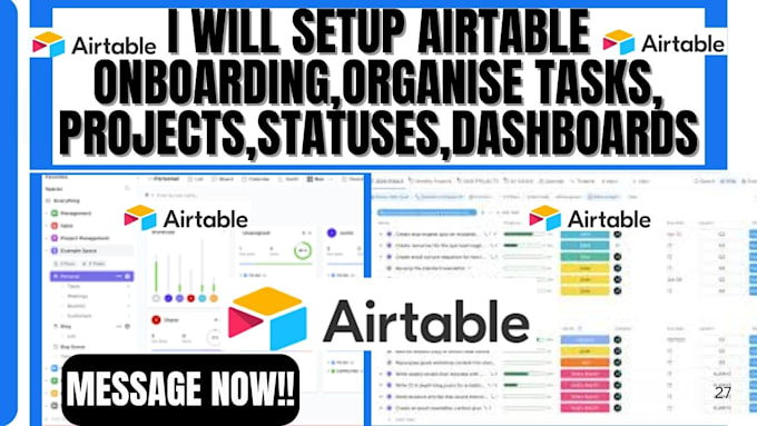 Manage airtable projects,setup forms,dashboards,status,onboarding,track records by Mayorex21 ...
