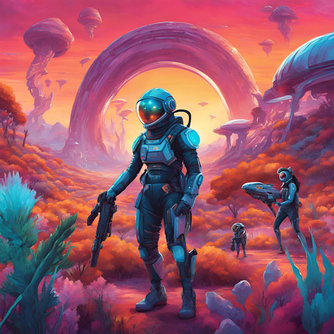 Draw sci fi characters by Saquivens | Fiverr