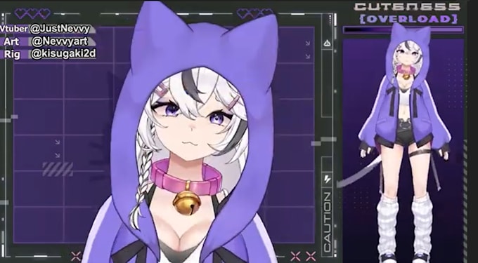 Create live 2d vtuber model, 2d character, png tuber, character design