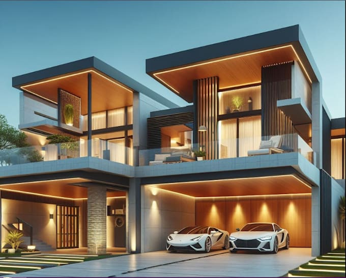 Redesign 3d residential villa, exterior rooftop building,interior room ...