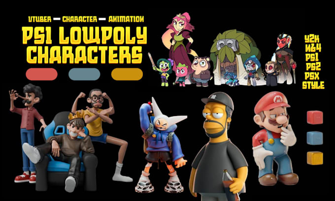 Retro ps1 n64 psx y2k style, 3d lowpoly retro ps1 animation, 3d vtuber ... Retro ps1 n64 psx y2k style, 3d lowpoly retro ps1 animation, 3d vtuber ...