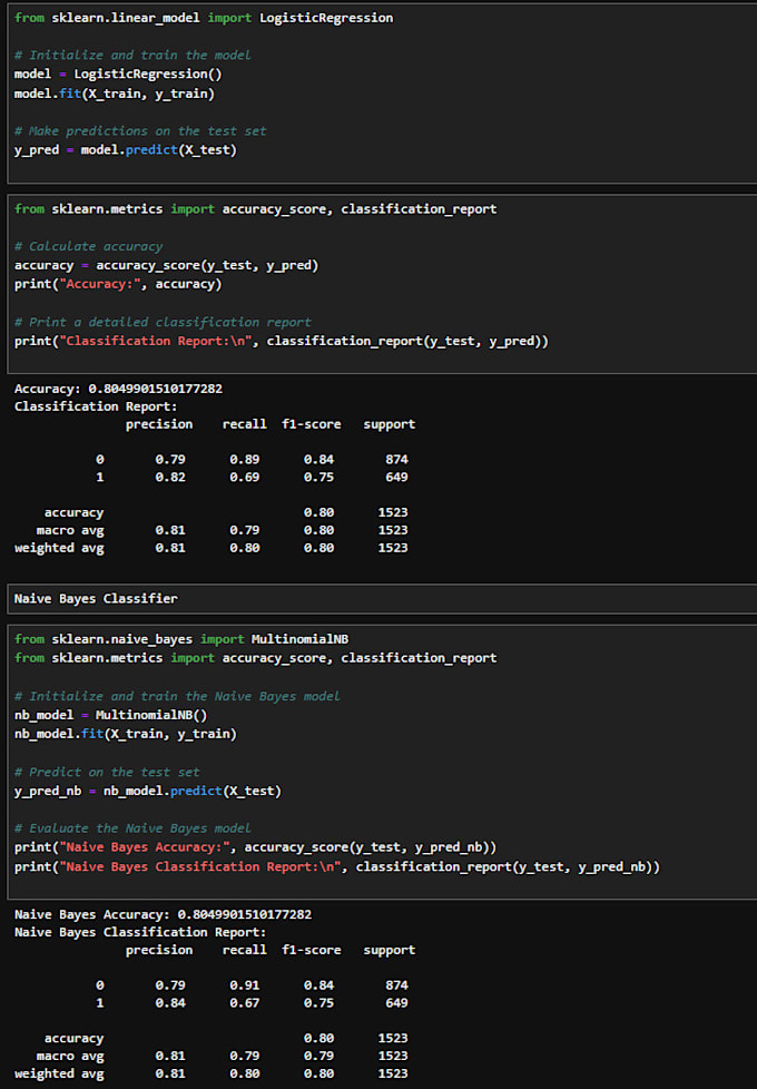 Help you with ai ml programs by Noobsinc944 | Fiverr