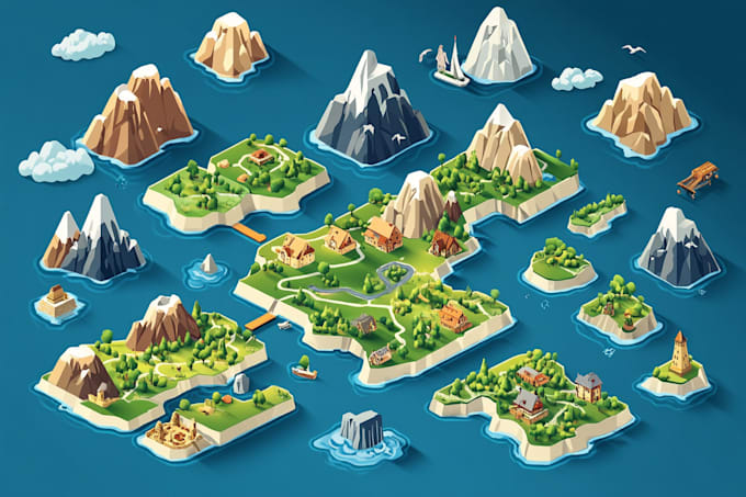 Do isometric maps and illustrations by Lianlerk | Fiverr